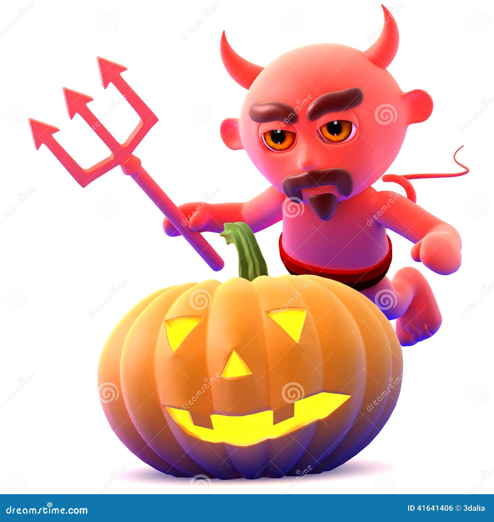 3d Devil pumpkin stock illustration. Illustration of character - 41641406