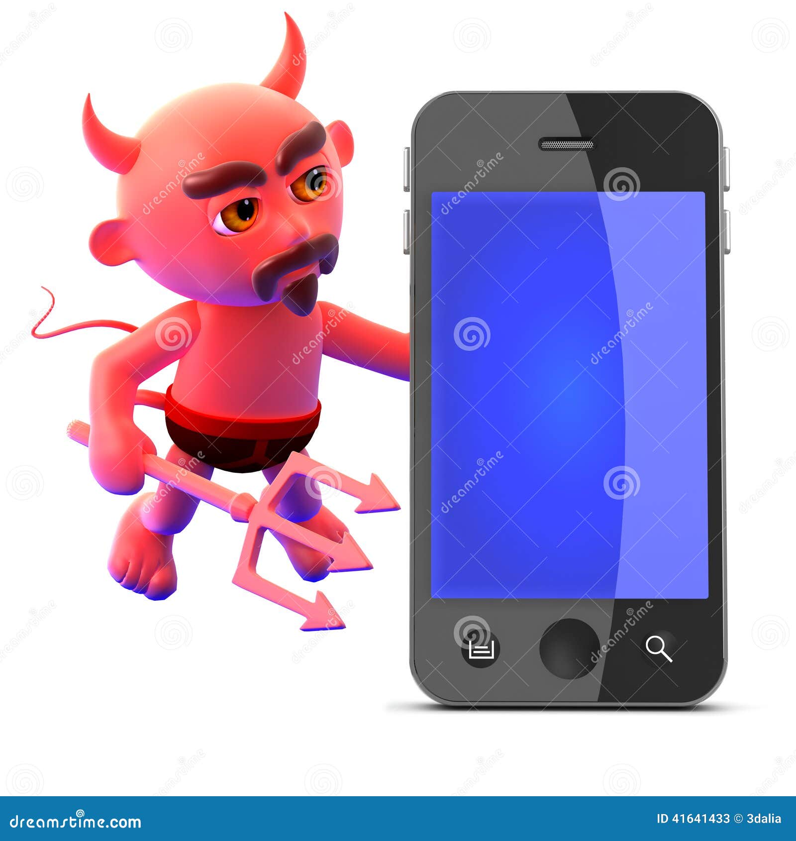 3d Devil smartphone stock illustration. Illustration of trident - 41641433