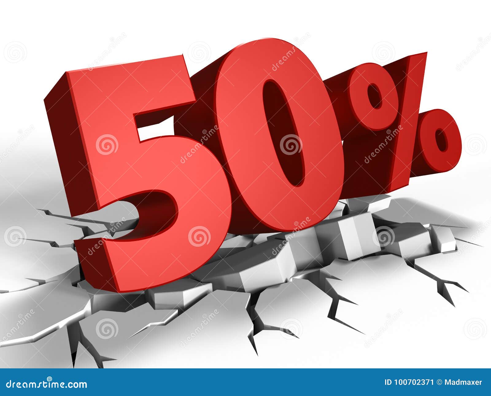 3d Di Uno Sconto Di 50 Per Cento Illustrazione di Stock - Illustrazione ...