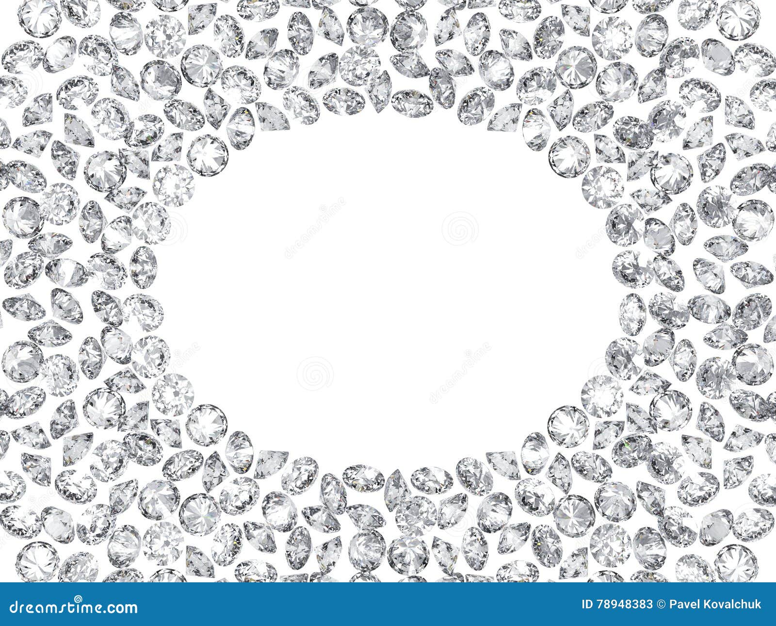 3d Diamonds Frame on White Backgrounds Stock Illustration ...
