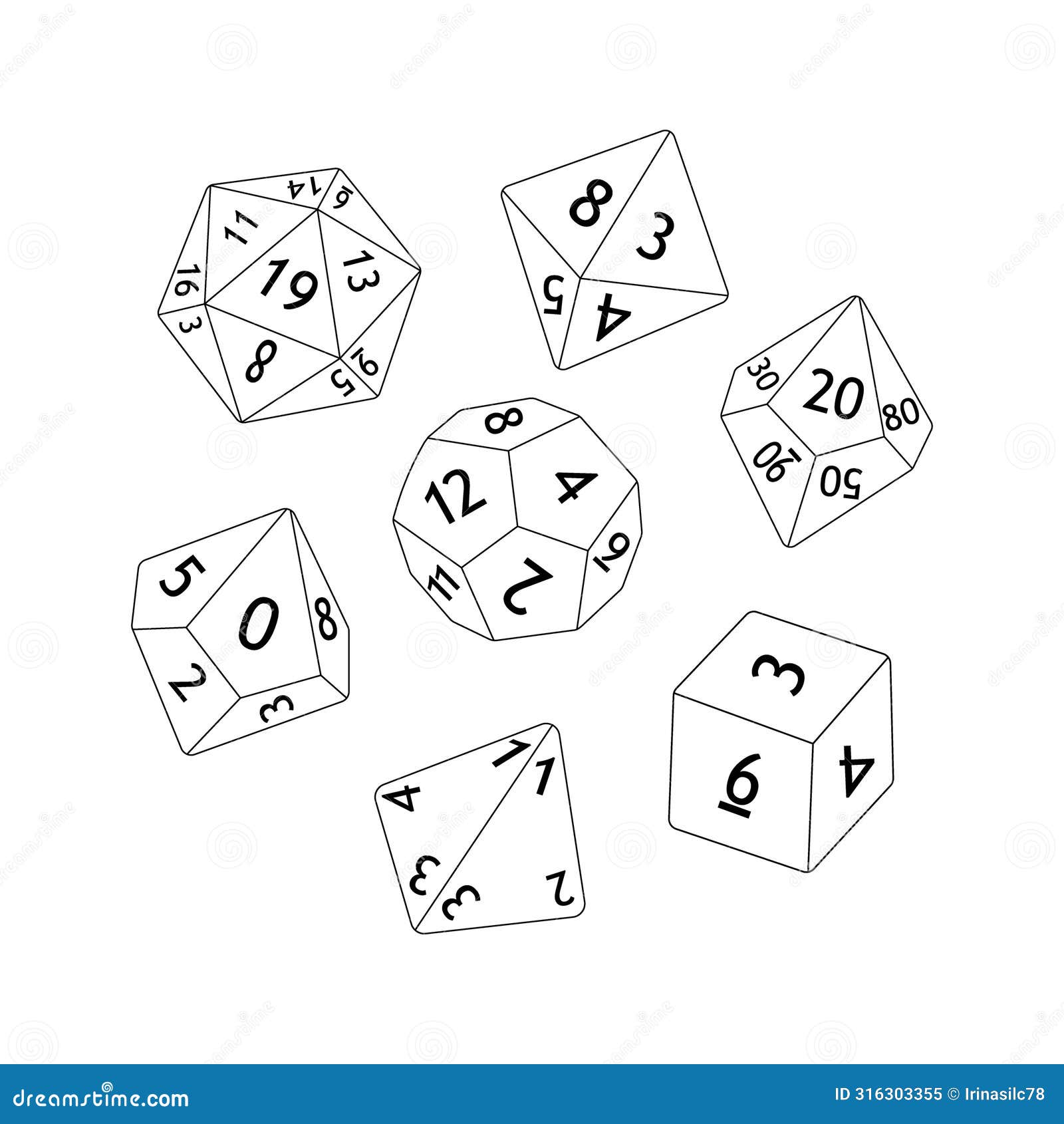 Polyhedral Dice Cartoon Vector | CartoonDealer.com #59147695