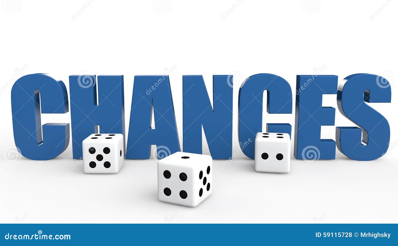 3d dice and word chances stock illustration. Illustration of dice ...