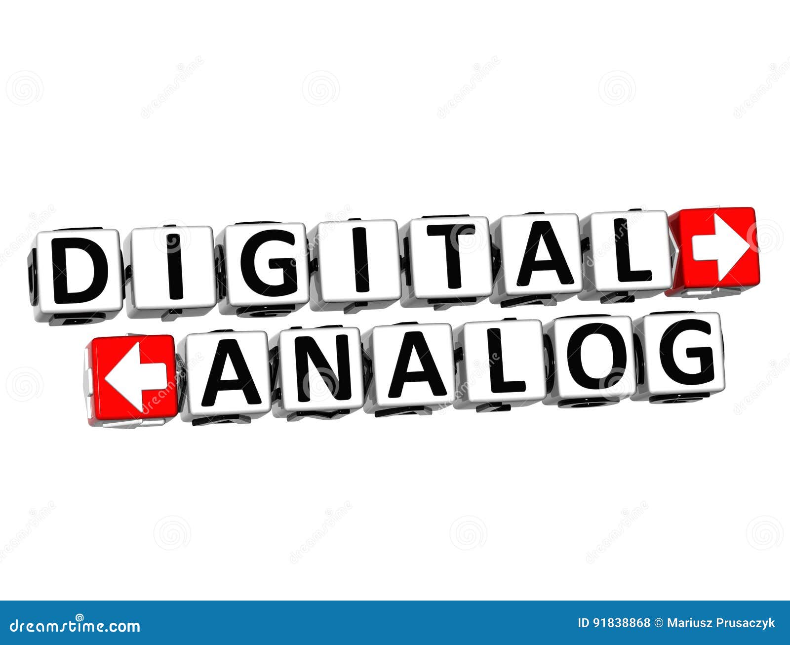 3D Digital Analog Button Click Here Block Text Stock Illustration ...