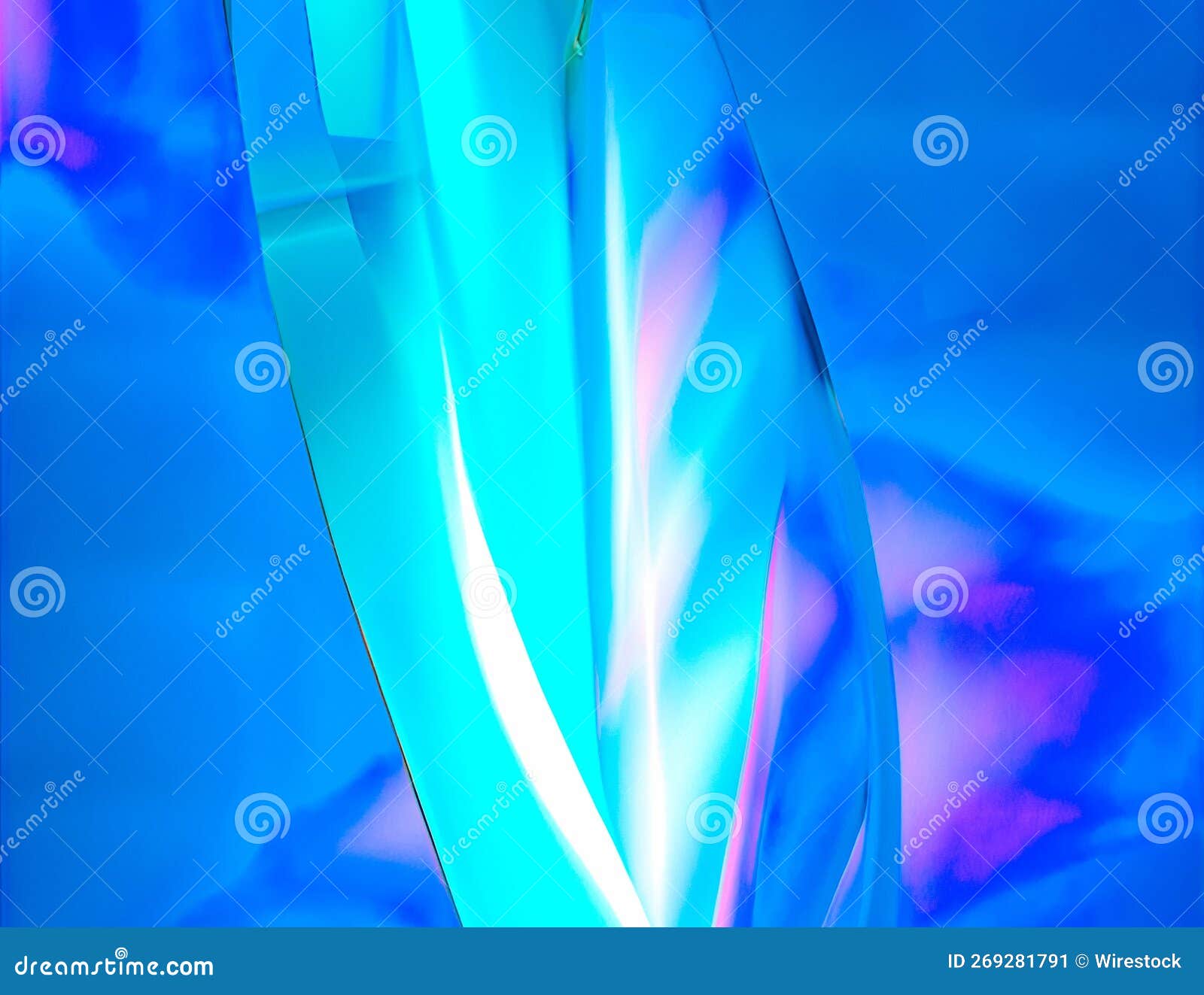 3D Digital Art of a Blue Colored Glass on Blue Background Stock ...