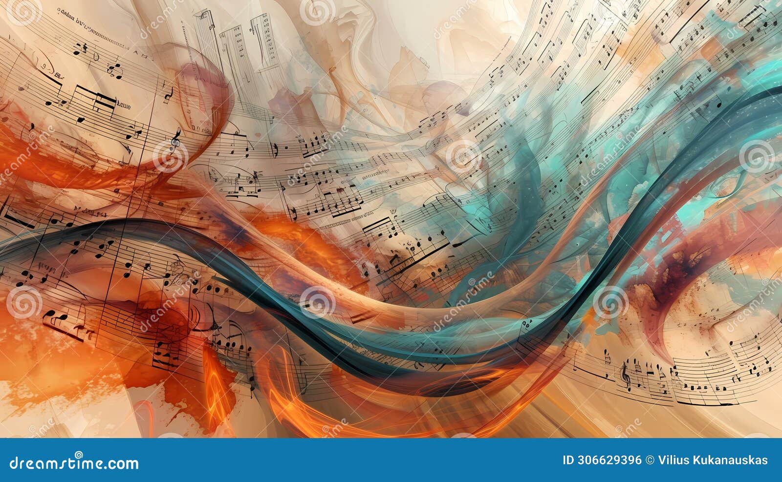 Symphony of Elements: Musical Fusion with Nature and Fire Stock ...
