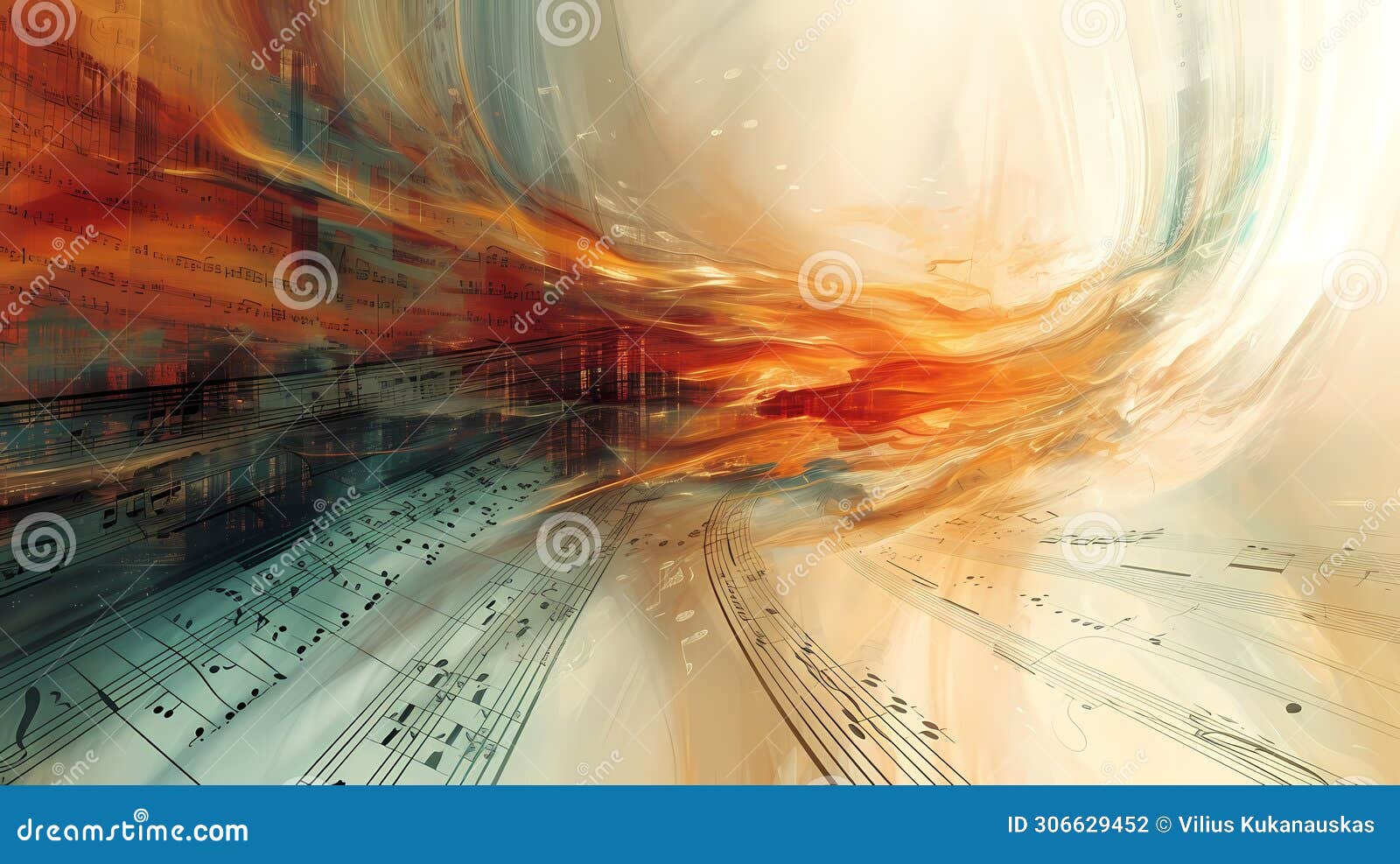 Symphony of Elements: Musical Fusion with Nature and Fire Stock ...