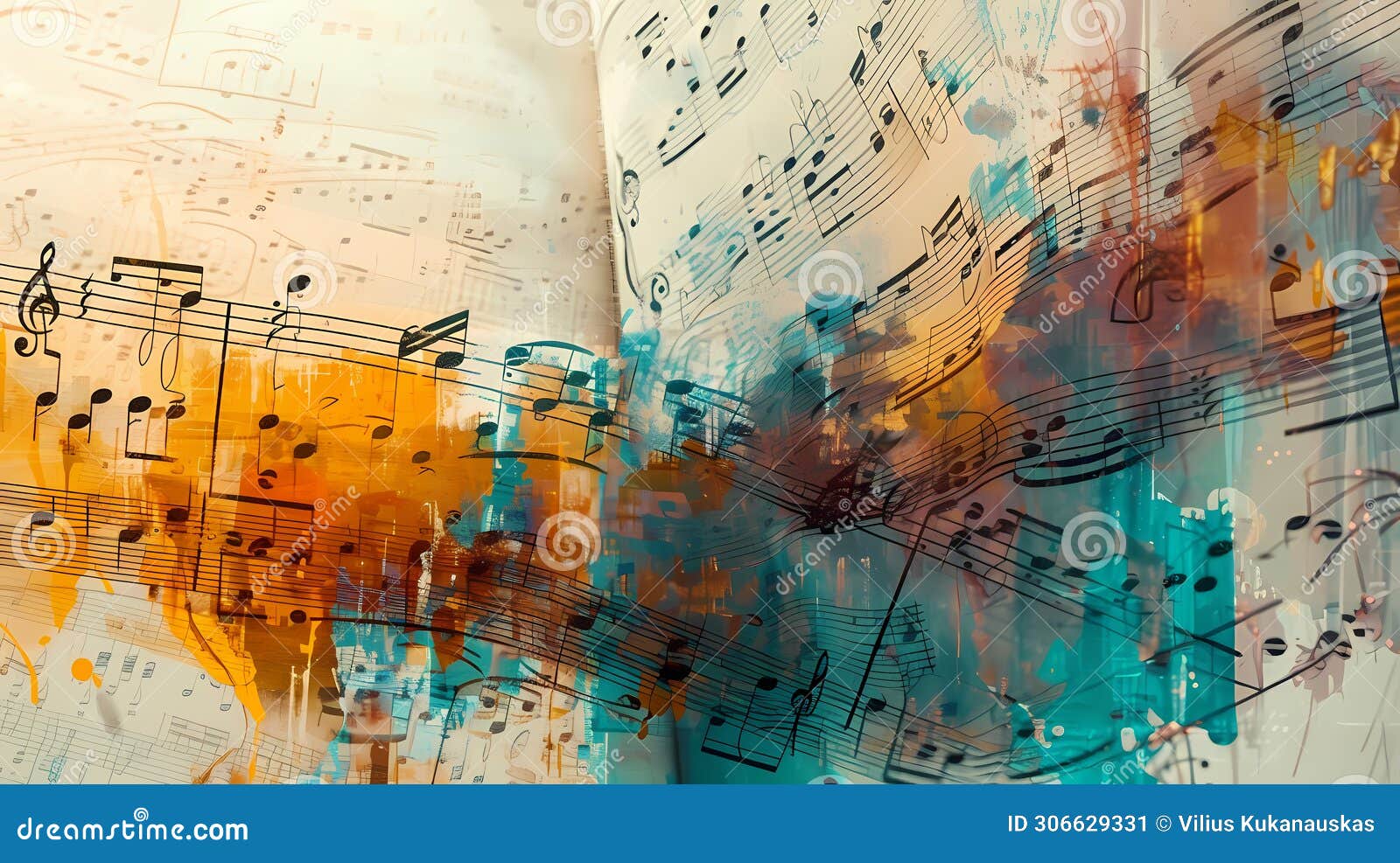 Symphony of Elements: Musical Fusion with Nature and Fire Stock ...