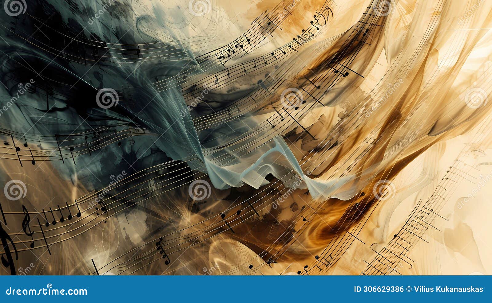 Symphony of Elements: Musical Fusion with Nature and Fire Stock ...