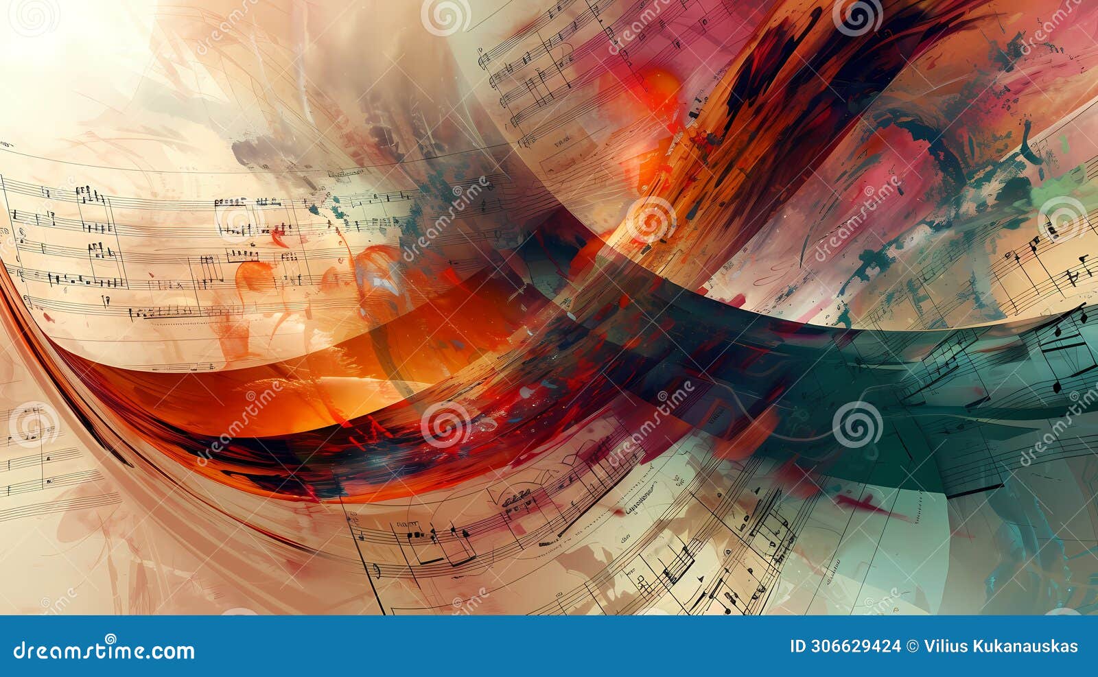 Symphony of Elements: Musical Fusion with Nature and Fire Stock ...