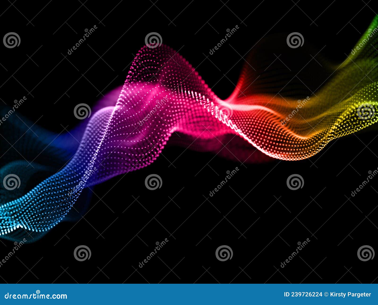 3D Digital Background with Flowing Rainbow Coloured Techno Particles ...