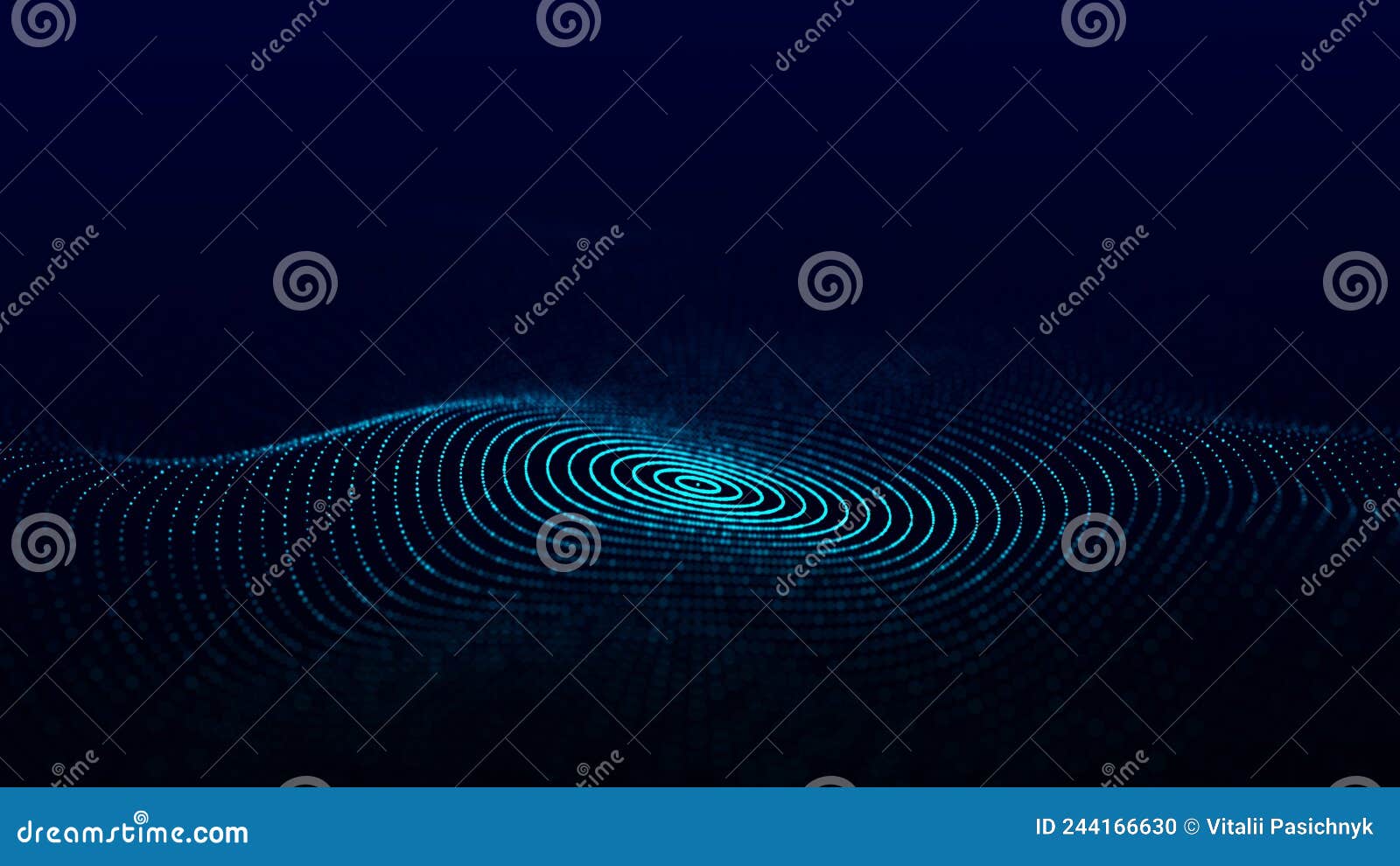 3D Digital Circular Dynamic Wave. Technology Wave. Seamless Flow ...