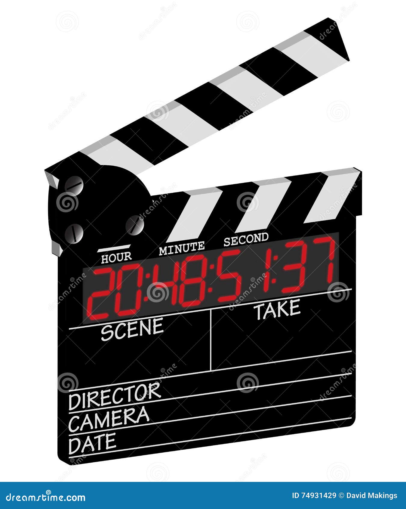 3D Digital Clapper Board stock illustration. Illustration of clapper ...