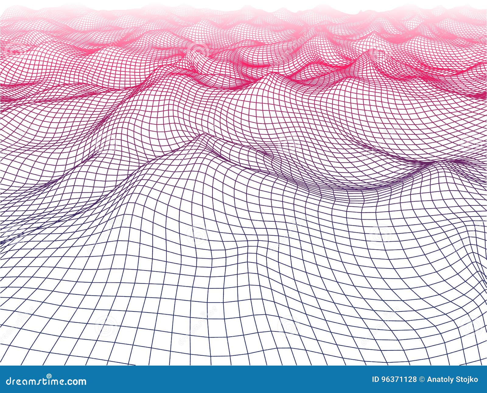 3D Digital Color Wave Mesh. Futuristic Vector Concept. Stock Vector ...