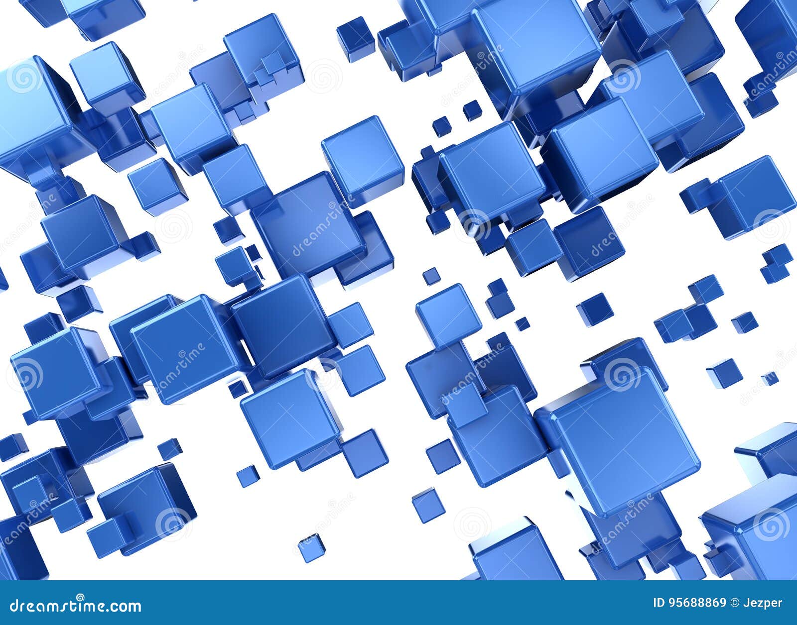 3d Digital Cubes Isolated On White Background Stock Illustration ...