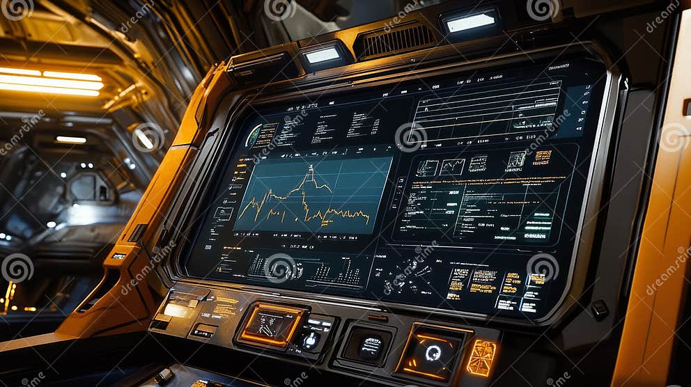 3D Digital Dashboard for Visualizing Real-Time Data Analysis Stock Photo - Image of ...