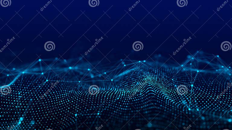 3D Digital Dynamic Wave. Flow Digital Structure. Secure Cybersecurity Data Connection. Cyber ...
