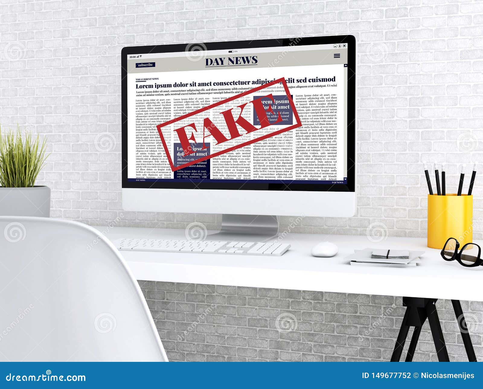 Fake Computer Means Artificial Or Faked Product Stock Image ...