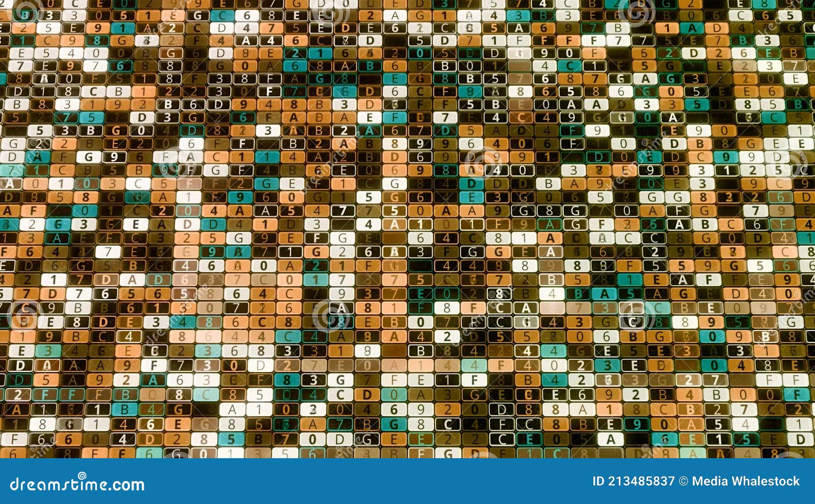 3d Digital Field with Changing Number. Animation. Hacking Computer ...