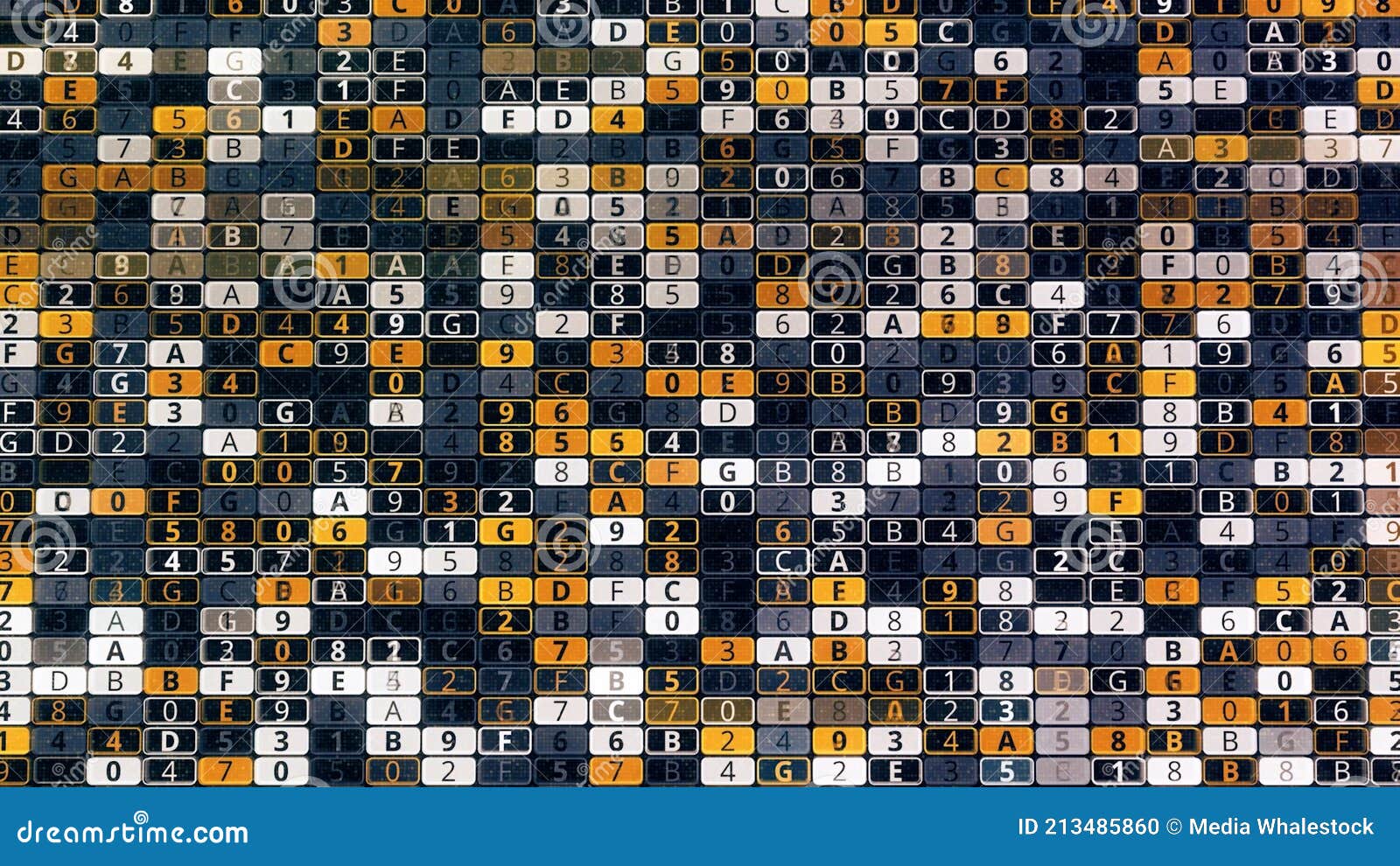 3d Digital Field with Changing Number. Animation. Hacking Computer ...