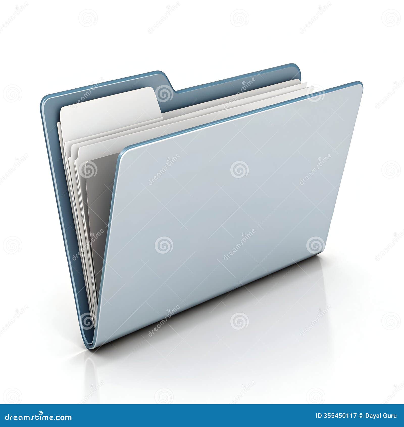 3D Digital Folder Isolated on White Background Stock Illustration ...