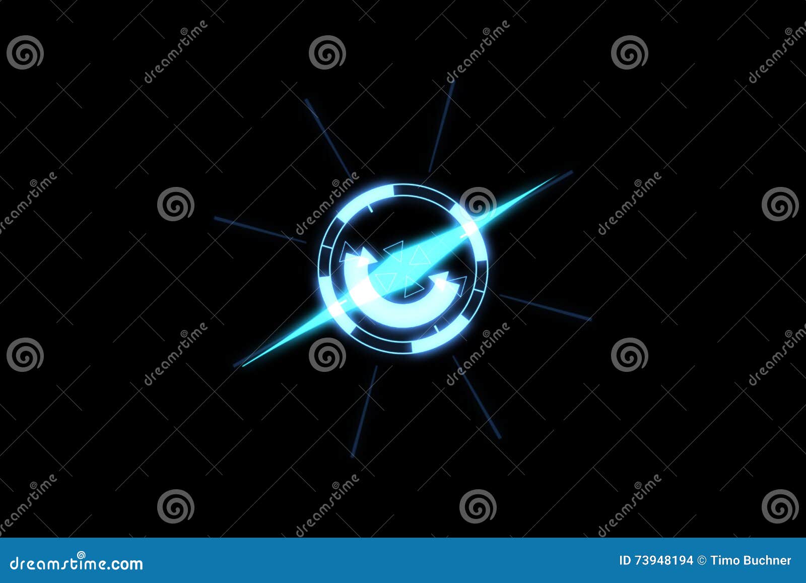 3D Digital HUD Element in Motion. Nice 3D Rendering Stock Illustration ...