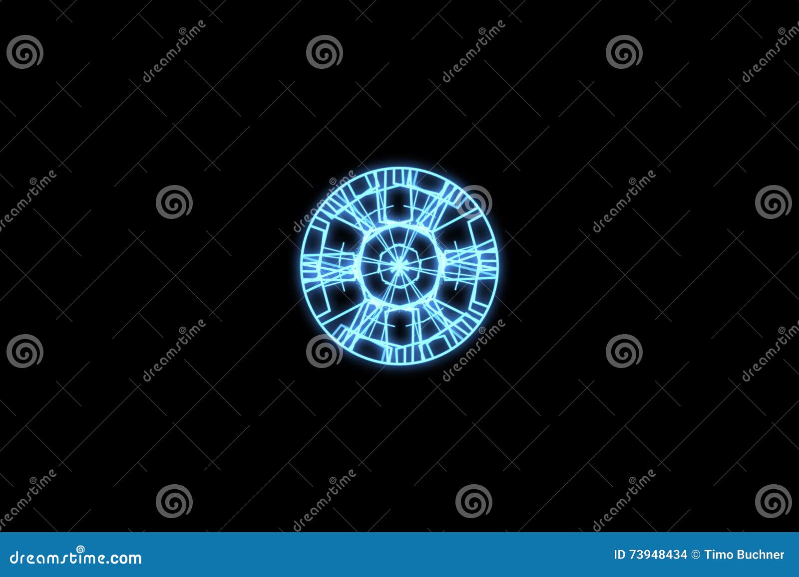 3D Digital HUD Element in Motion. Nice 3D Rendering for Your Futuristic ...