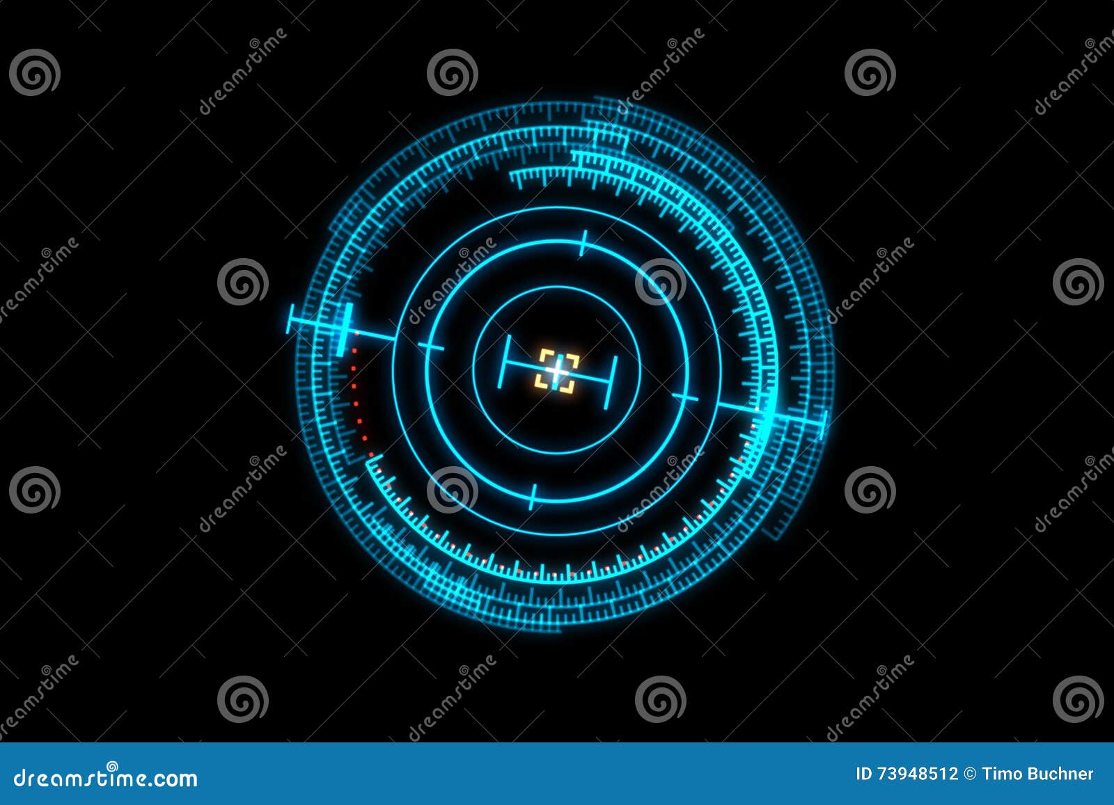 3D Digital HUD Element in Motion. Nice 3D Rendering for Your Futuristic ...