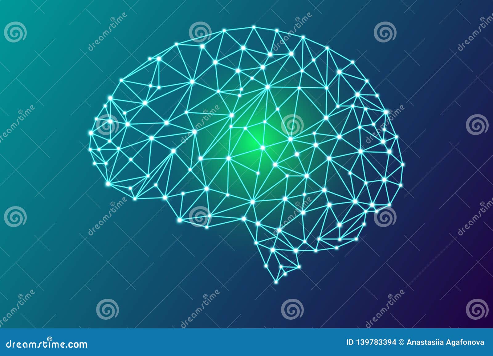 3d digital human brain stock vector. Illustration of detox - 139783394
