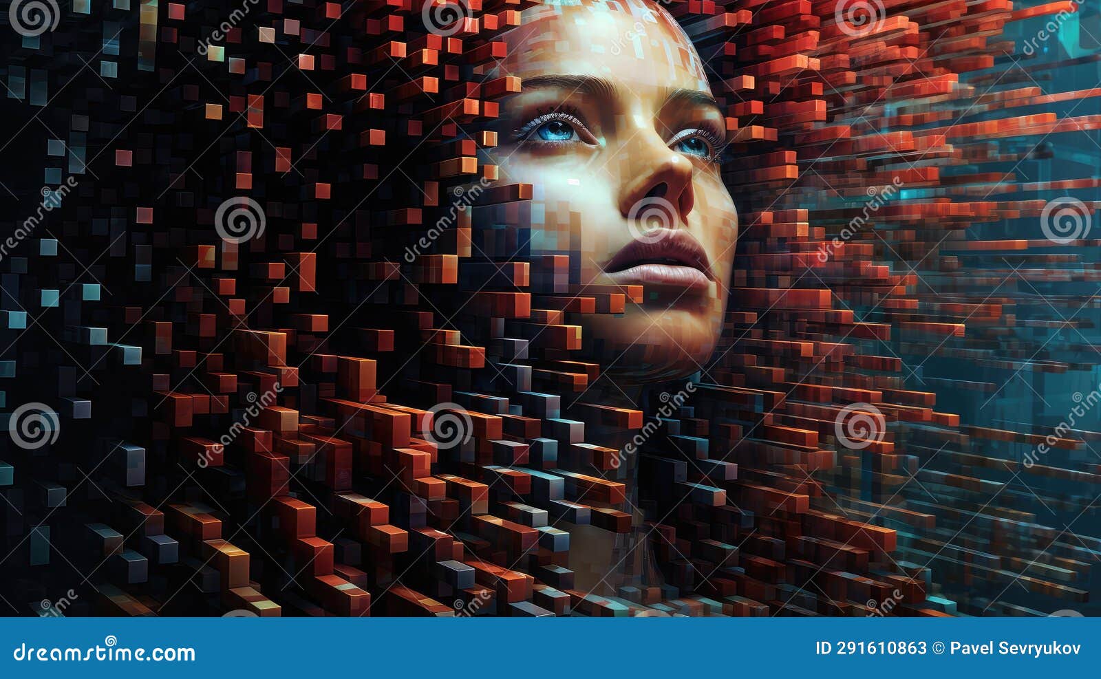 3d digital human head stock illustration. Illustration of abstract ...