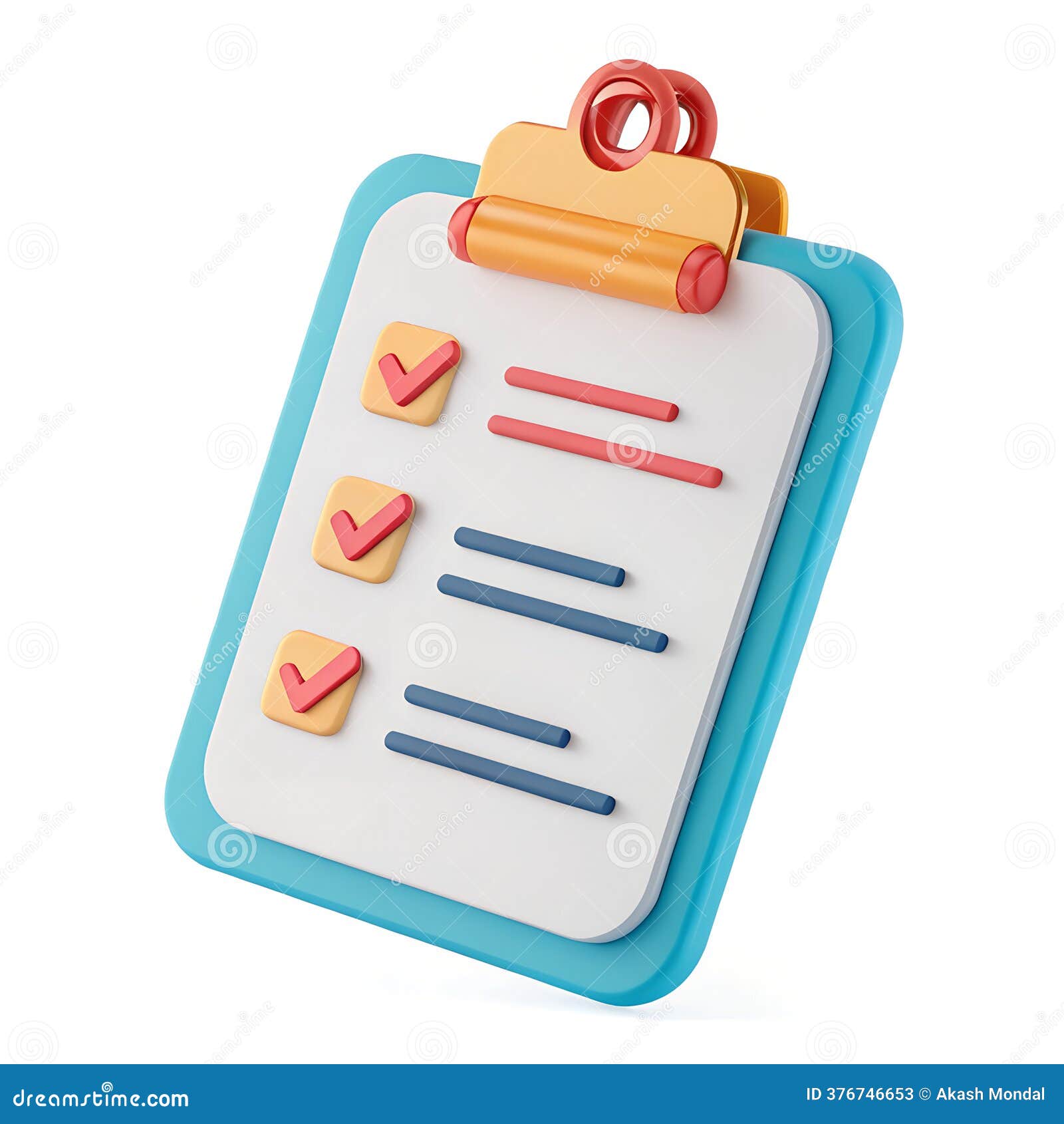 3D Render Of A Checklist On A Clipboard With Checkmarks Royalty-Free ...