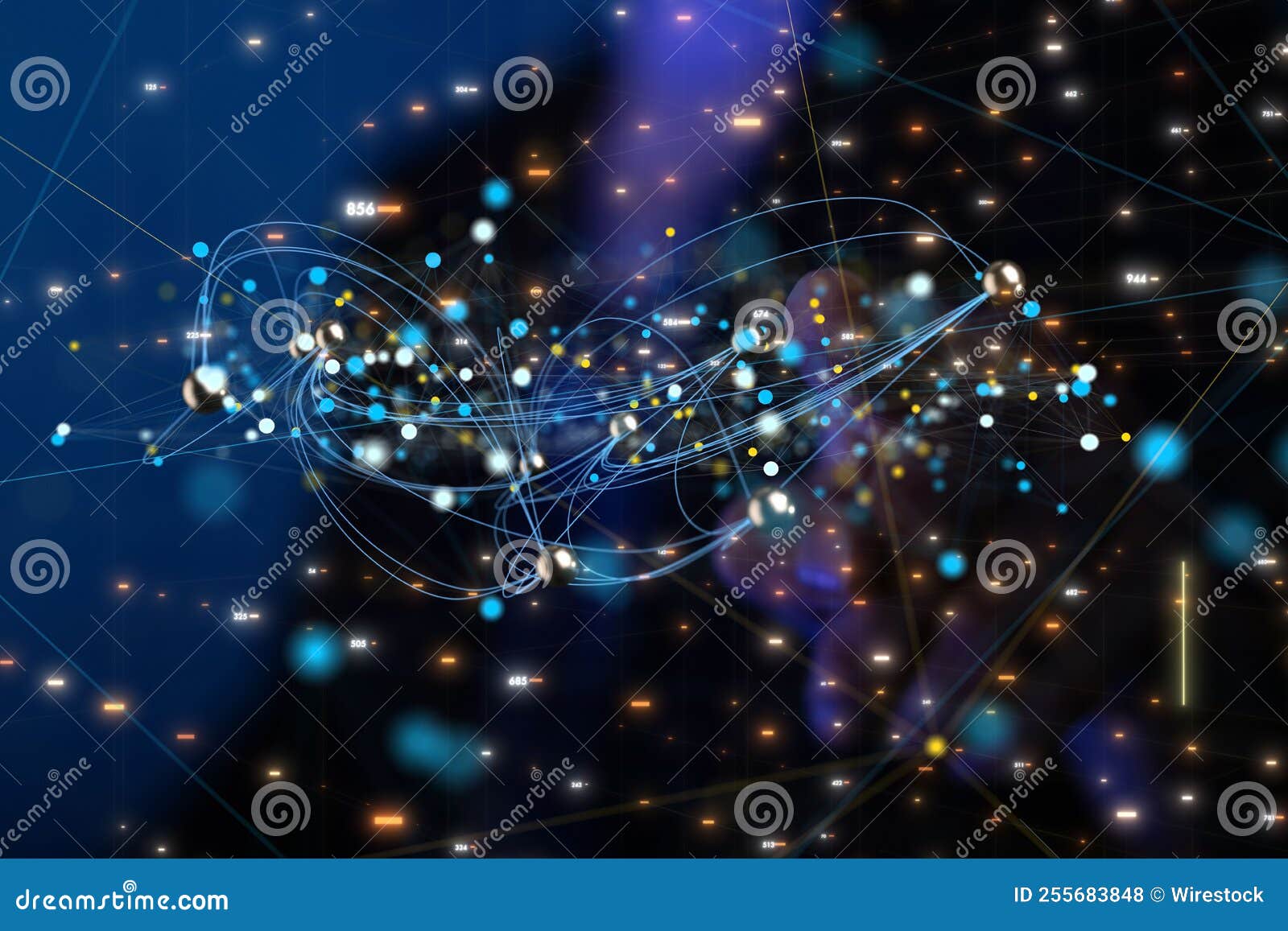 3d Digital Illustration of Floating Connected Particles - the Concept ...