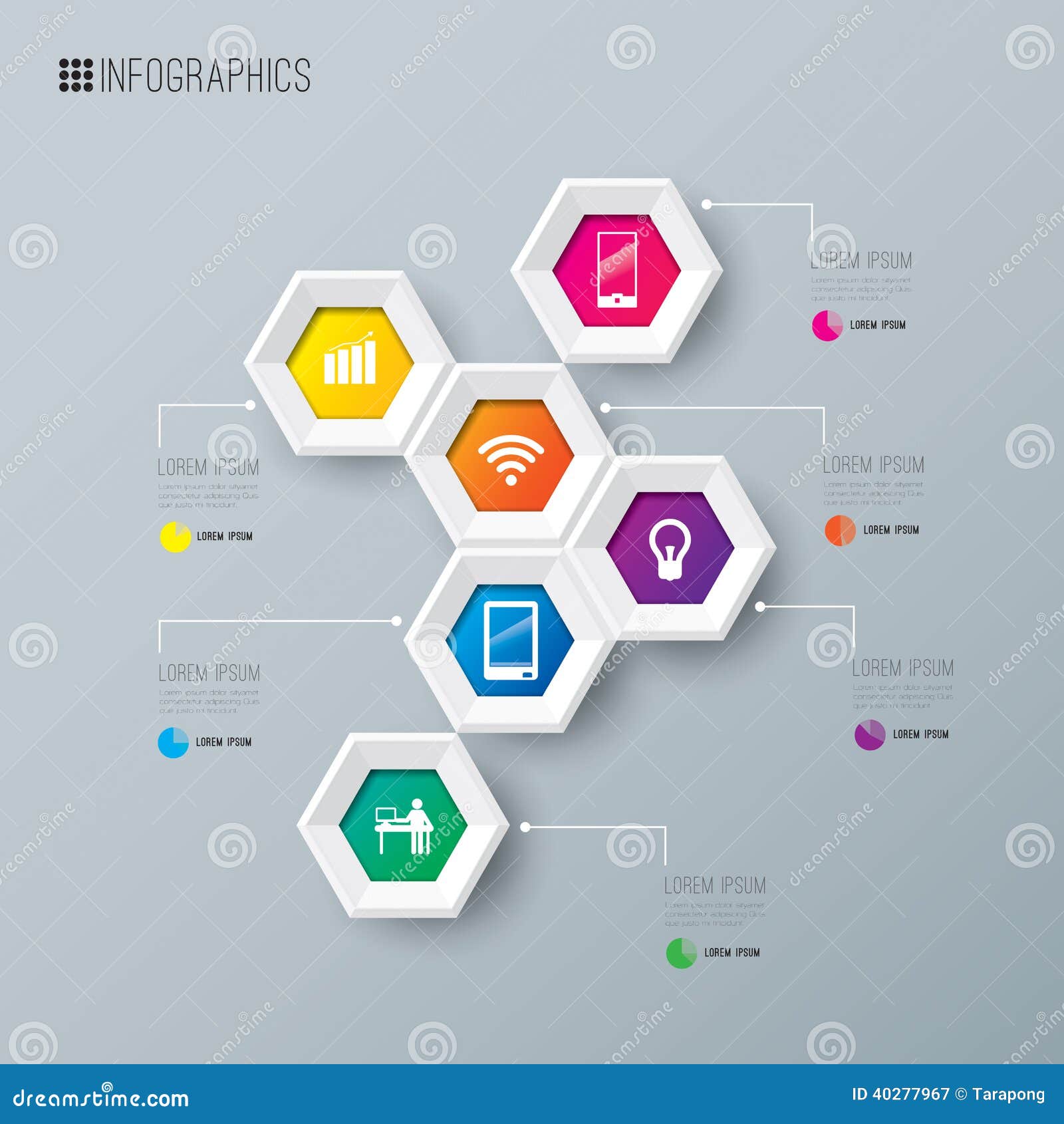 3D Digital Illustration Infographic. Stock Vector - Illustration of ...