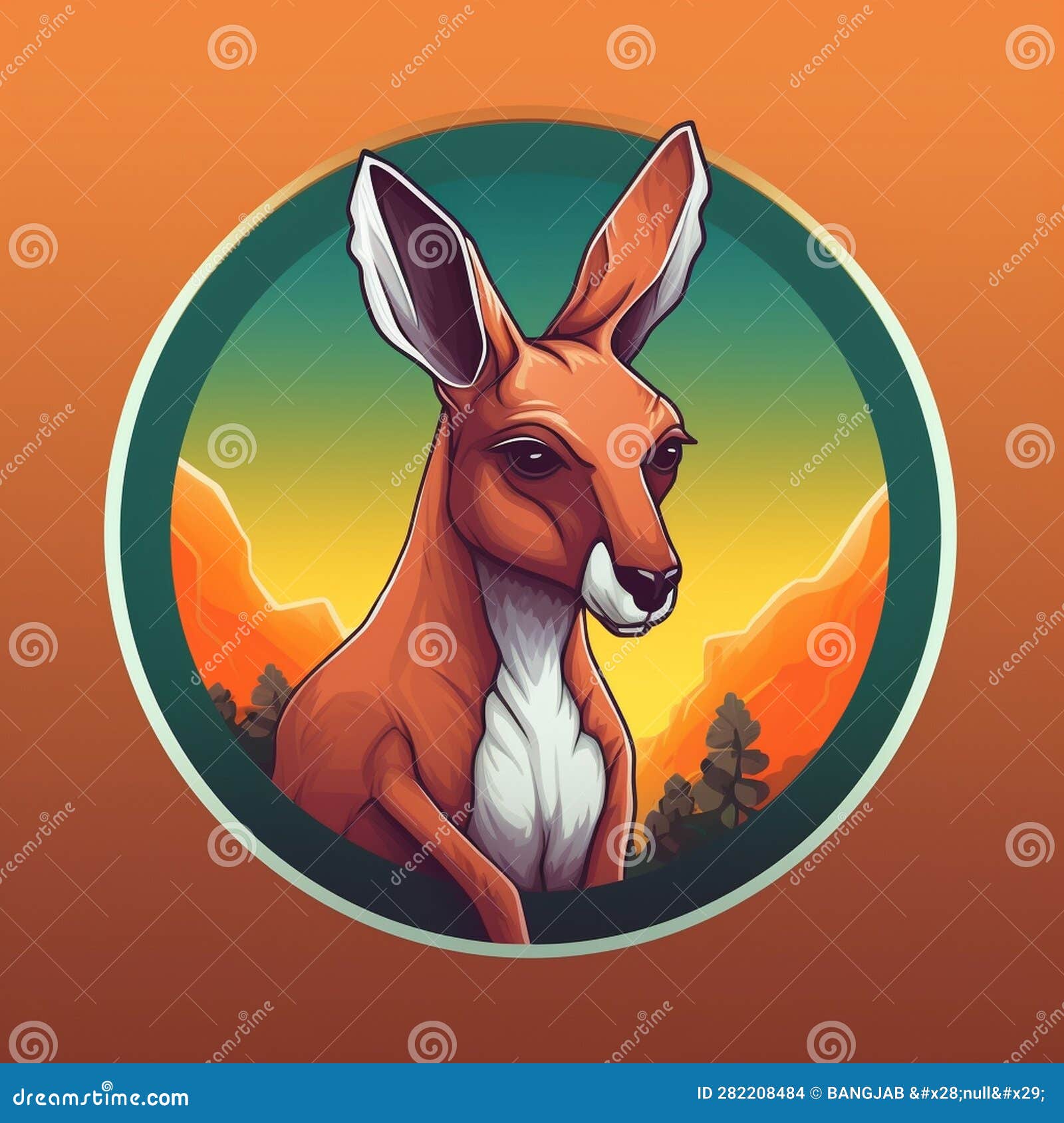 2D Digital Illustration of a Kangaroo Stock Illustration - Illustration ...