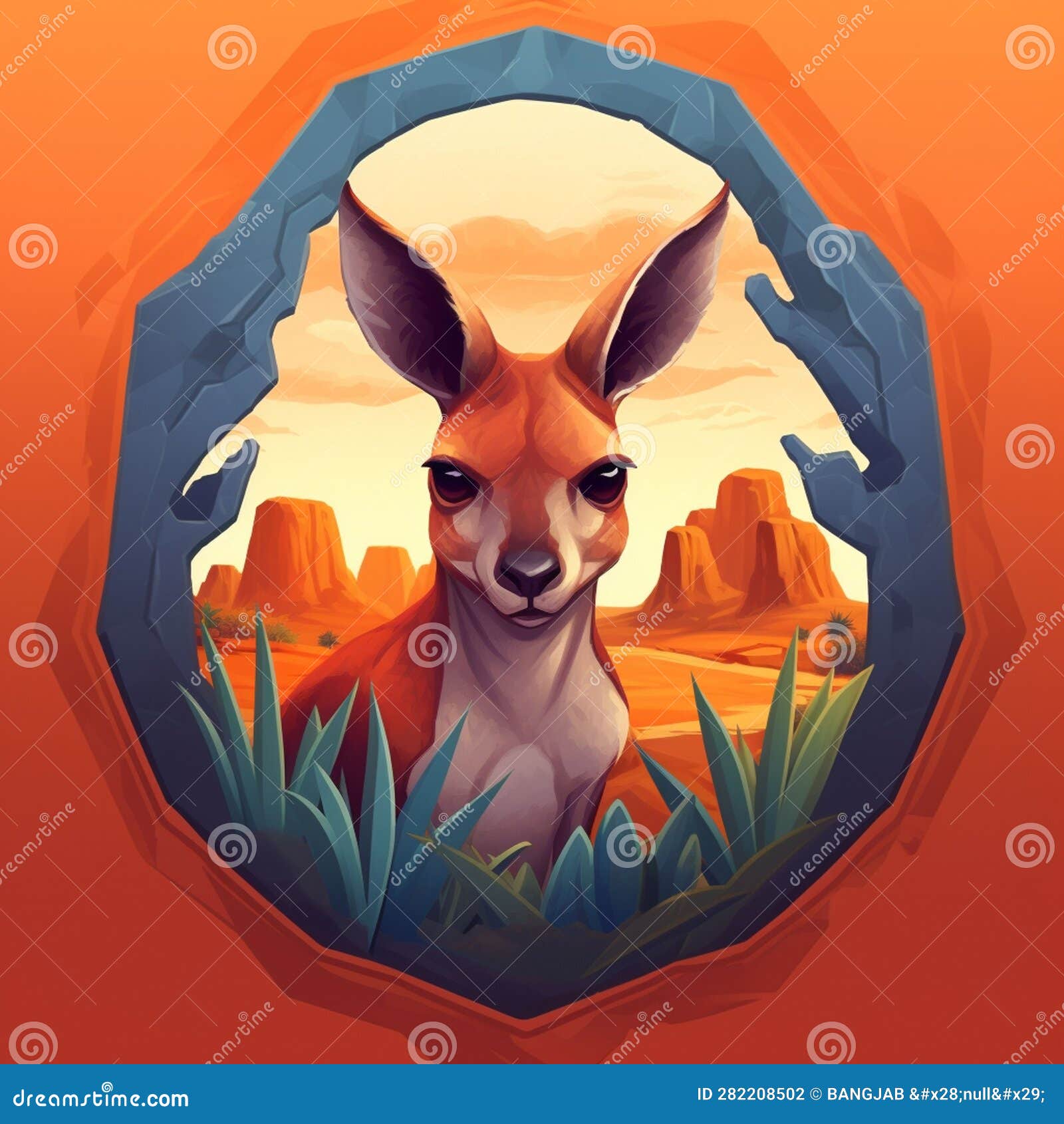 2D Digital Illustration of a Kangaroo Stock Illustration - Illustration ...