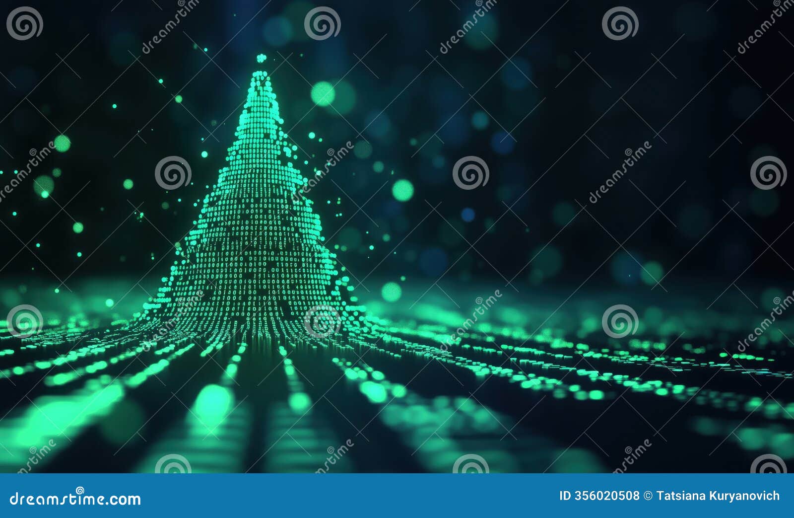 3D Digital Pyramid Structure with Glowing Particles and Light Effects ...