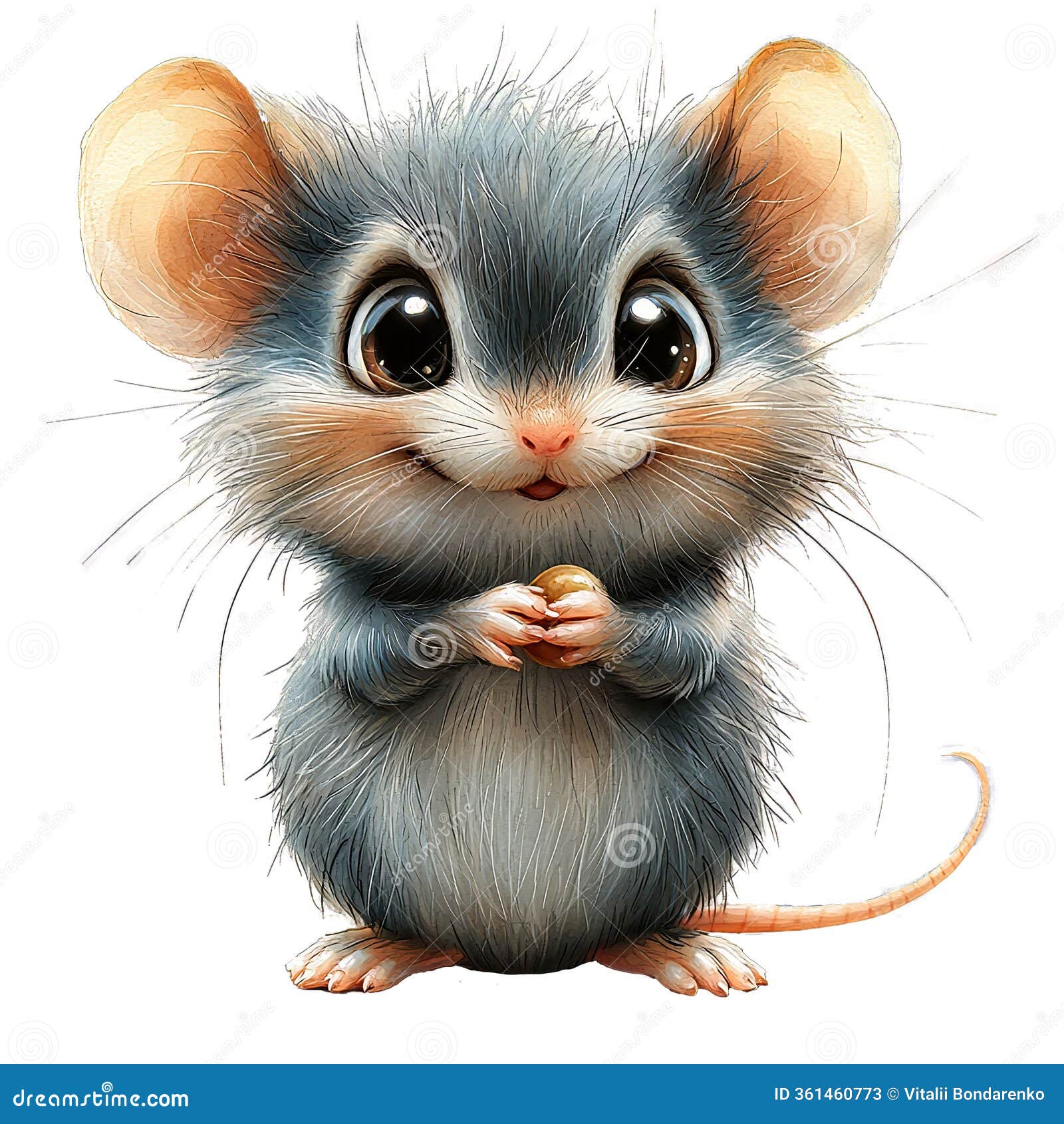 3D Digital Render of a Cute Little Mouse. Stock Illustration ...