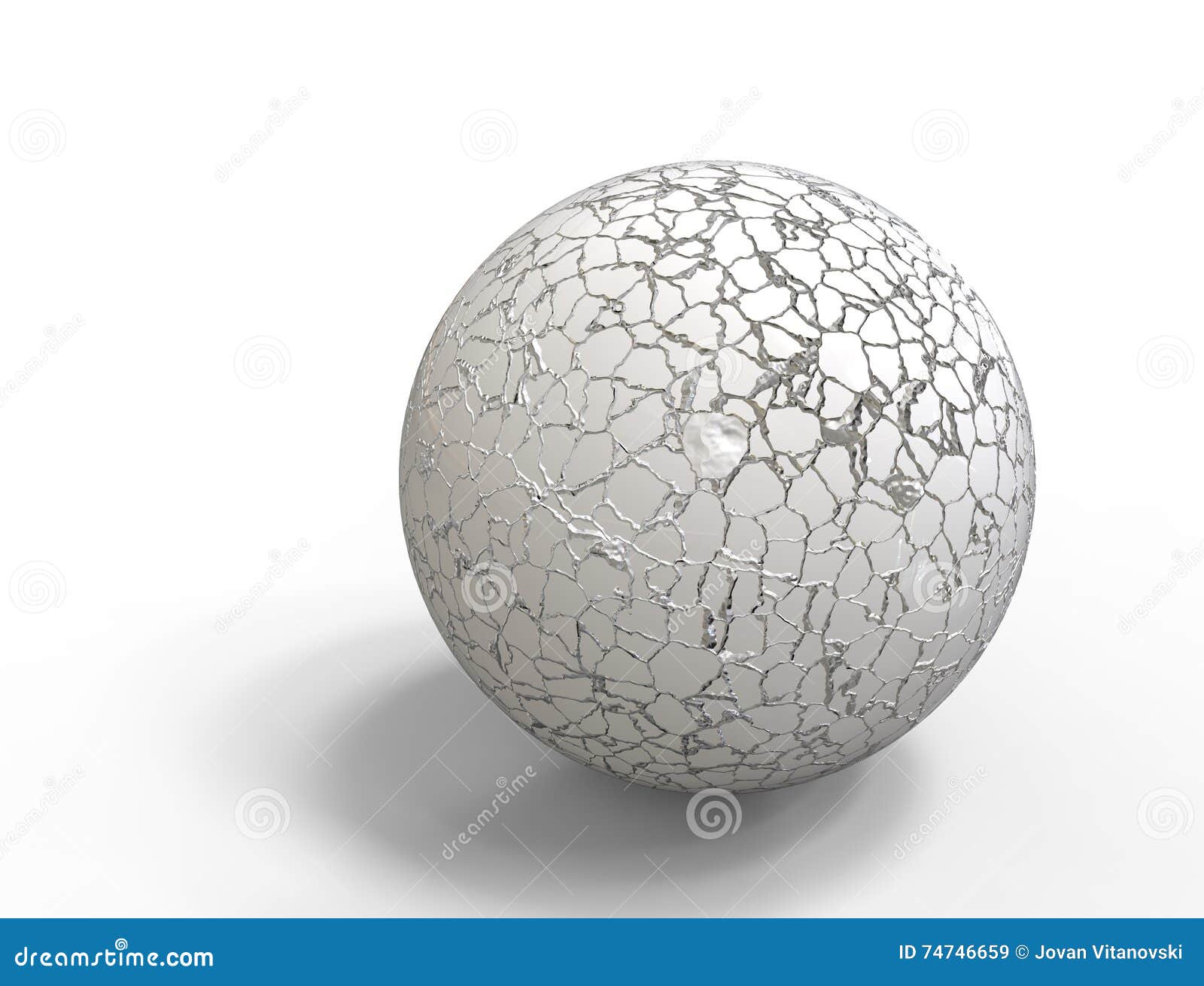3D Digital Render of Sphere with Reflection Stock Illustration ...