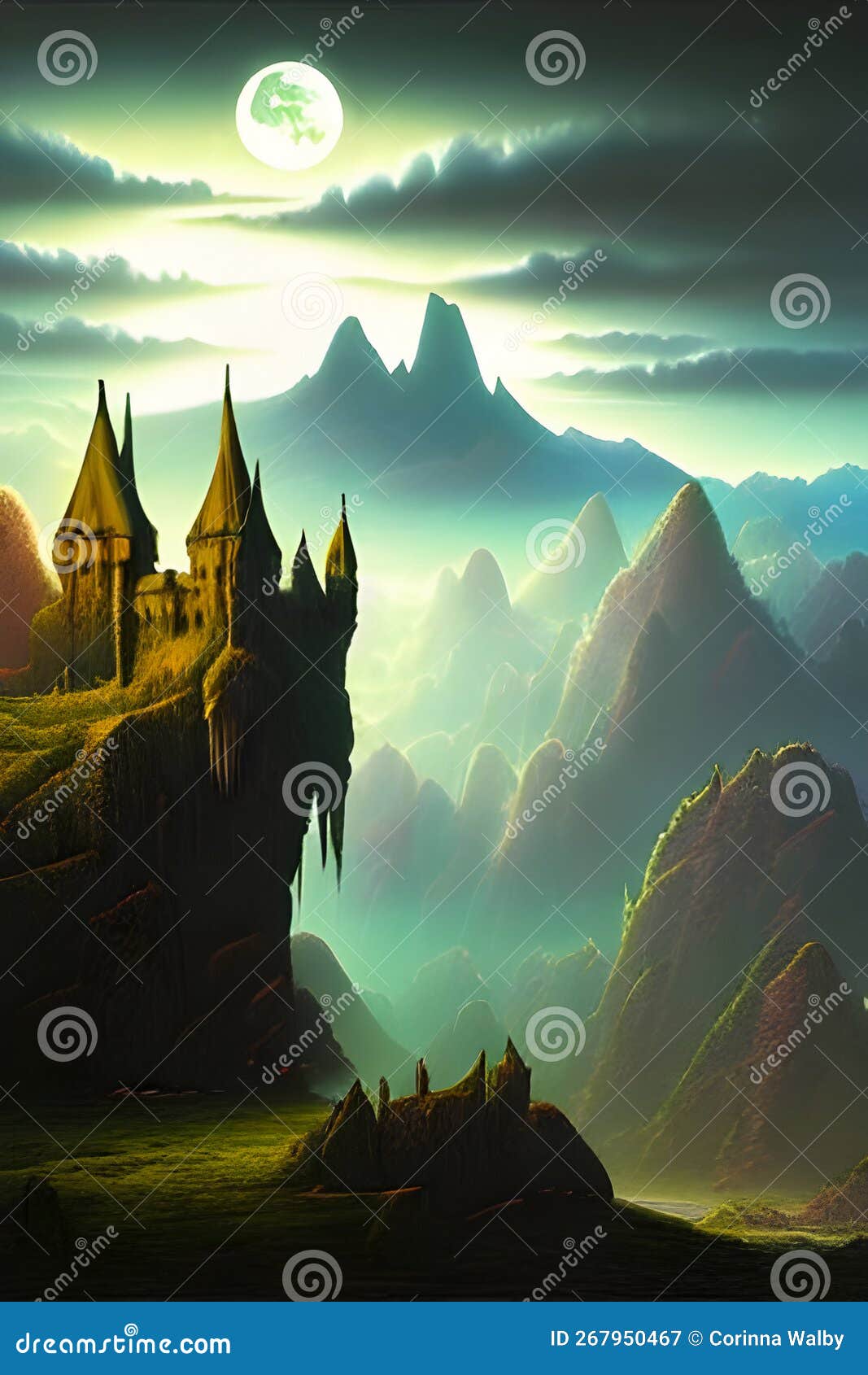 The Wizards Castle on the Edge of a Cliff Stock Illustration ...