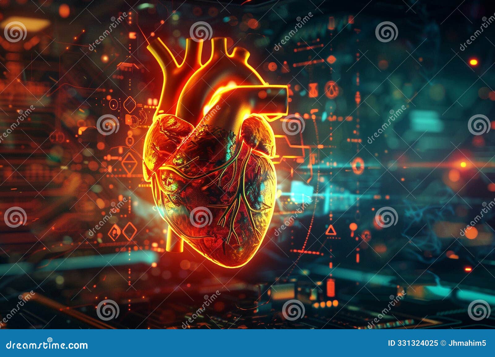 Digital Heartbeat stock illustration. Illustration of blue - 331324025
