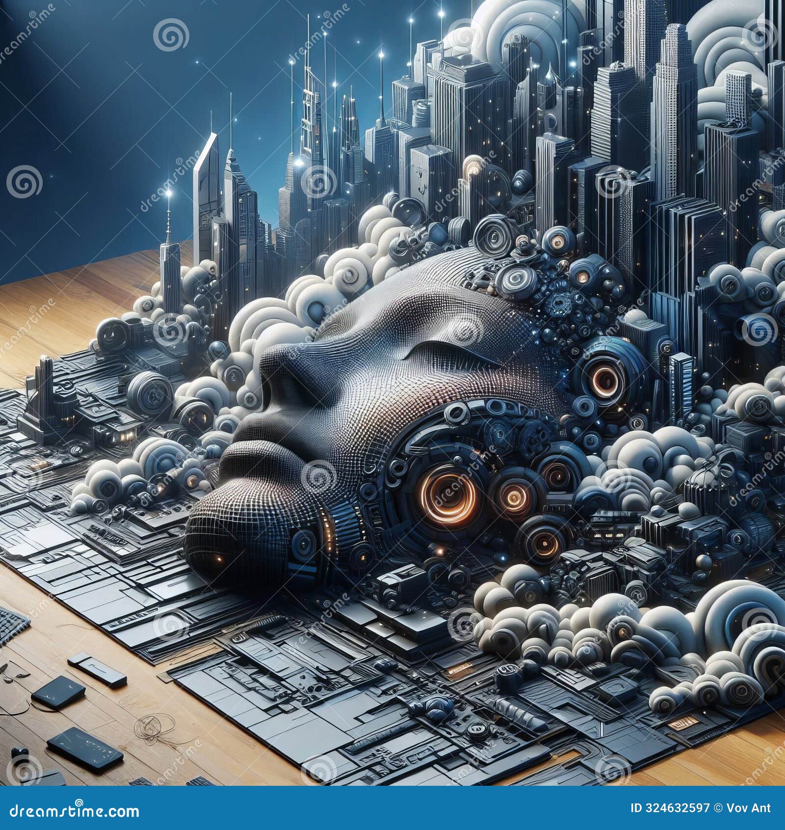 D Digital Renderings a Cutting Edge Design that Uses Advanced Stock Illustration - Illustration ...