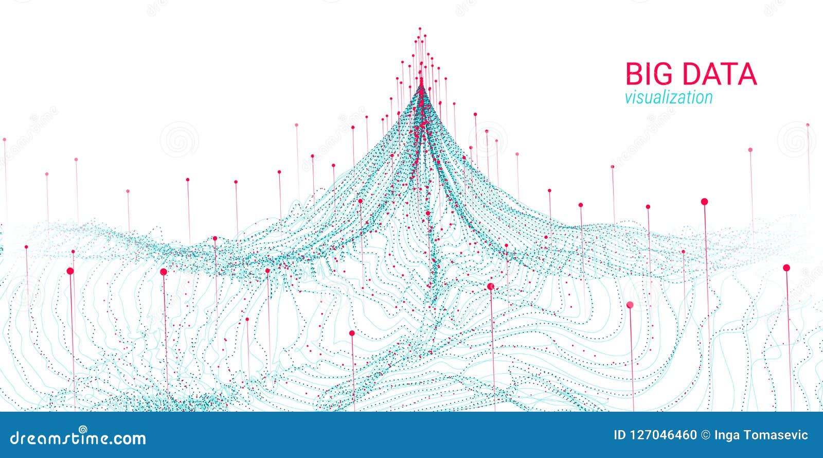Wave 3D Big Data Visualization. Analysis Infographic. Stock Vector ...