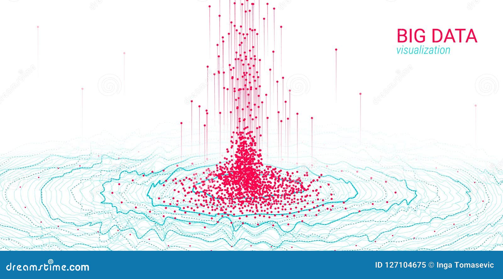 Wave 3D Big Data Visualization. Analysis Infographic. Stock Vector ...