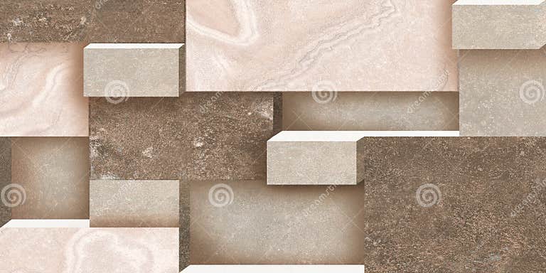 3d Digital Wall Tiles and Elevation Design. Stock Illustration ...