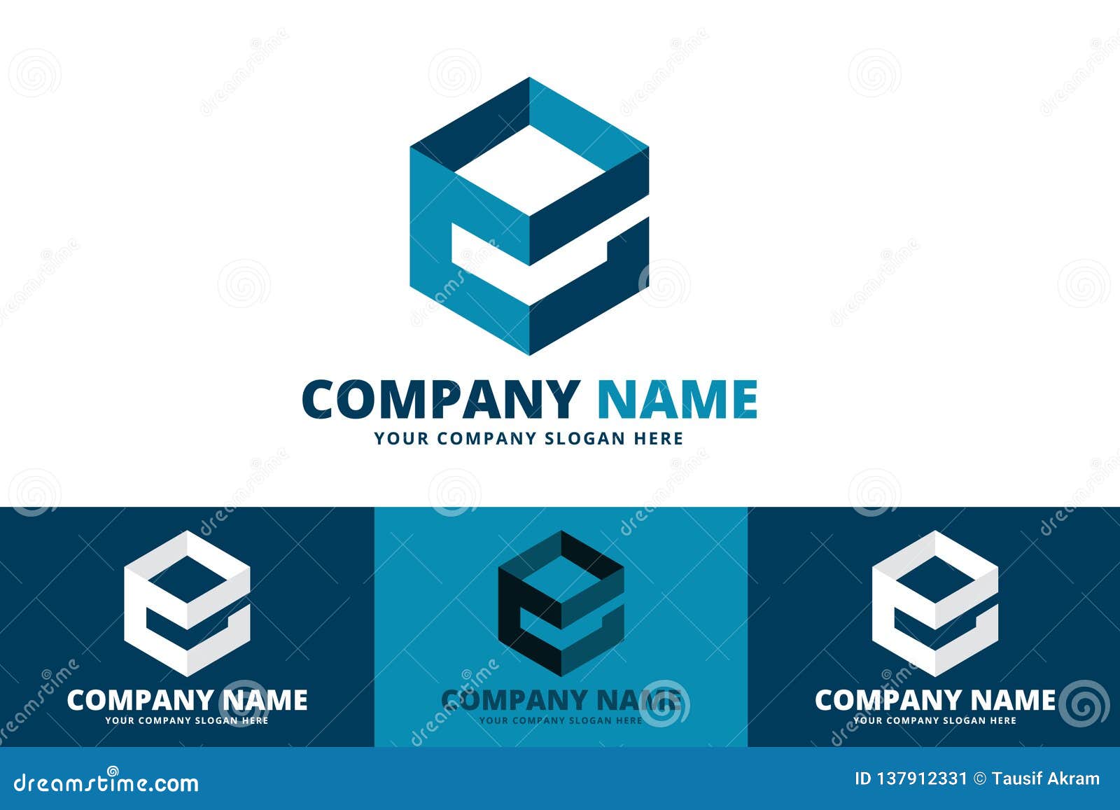 3D 3 Dimensional Hexagonal Cube Box with Light and Shadow-vector Stock ...