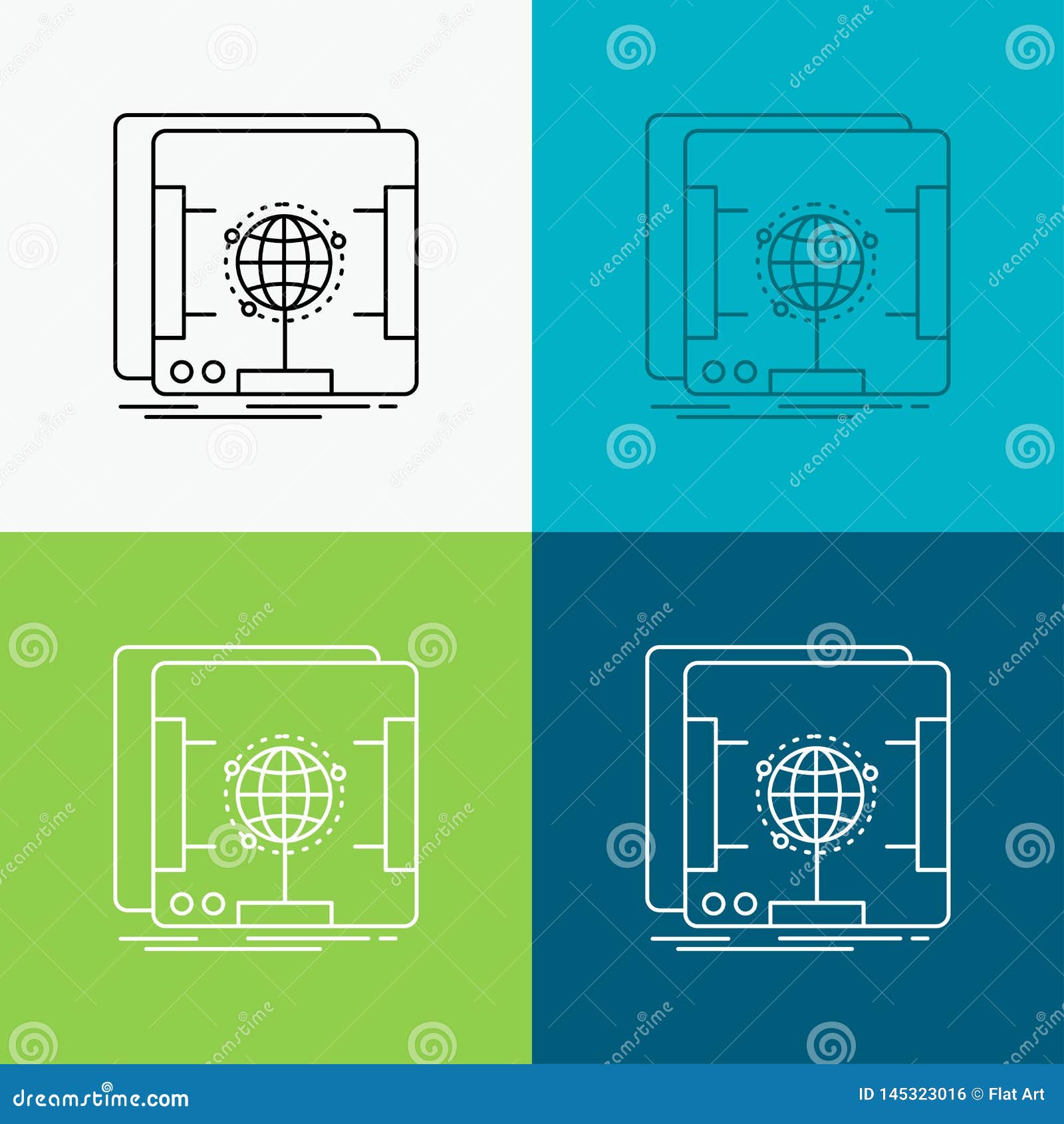 3d, Dimensional, Holographic, Scan, Scanner Icon Over Various ...