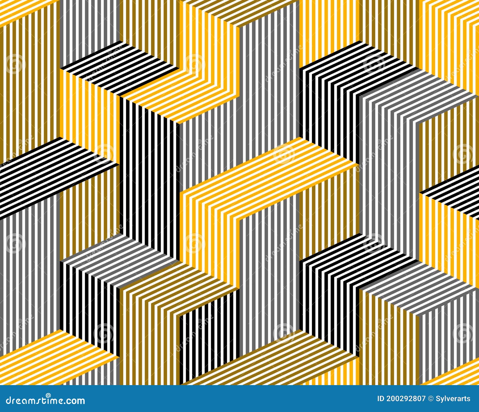 3D Dimensional Lined Cubes Seamless Pattern, Geometric Endless Texture ...
