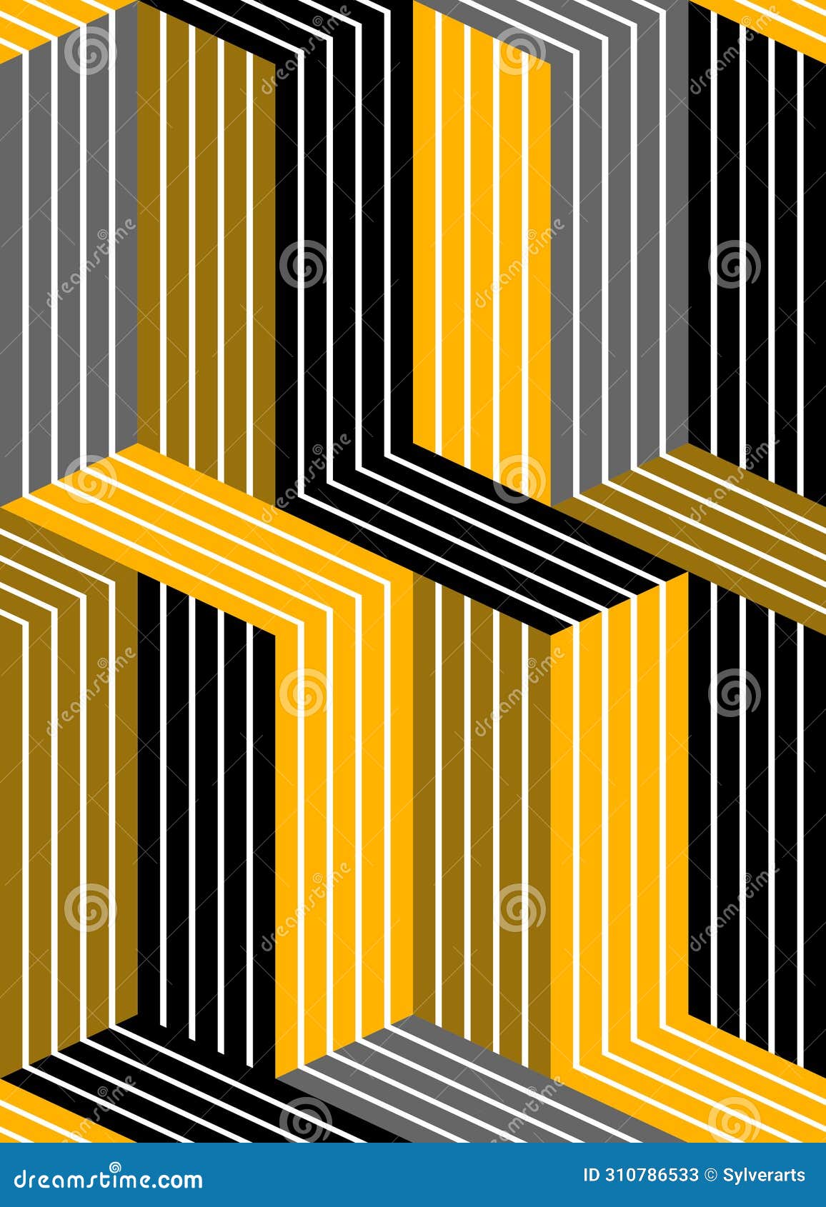 3D Dimensional Lined Cubes Seamless Pattern, Geometric Endless Texture ...