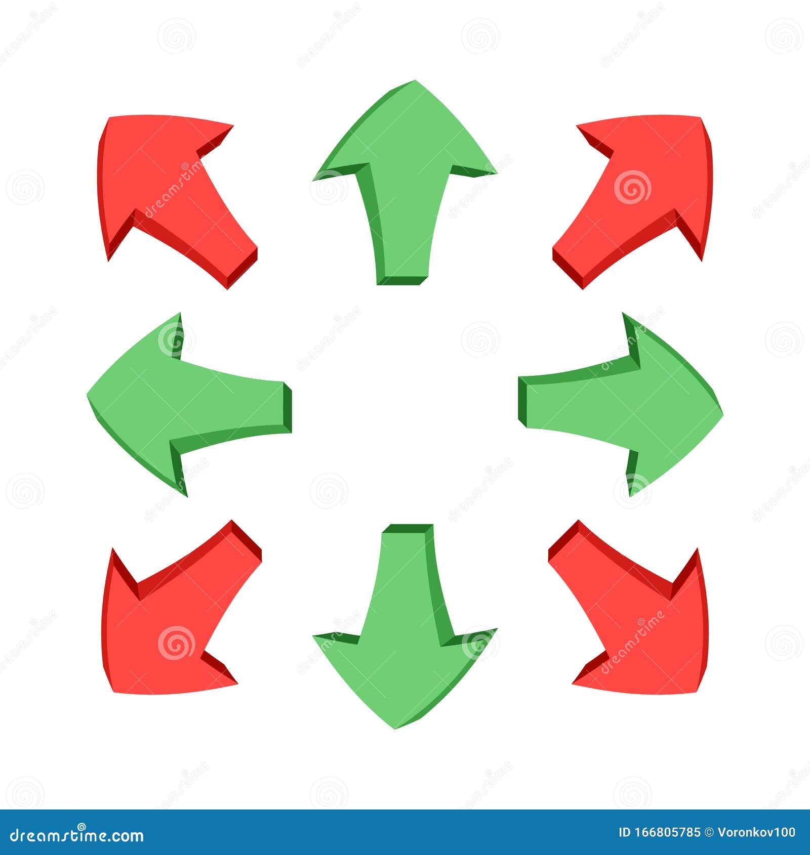3D Direction Arrows, Cartoon. Vector Design Element. the Object on an ...