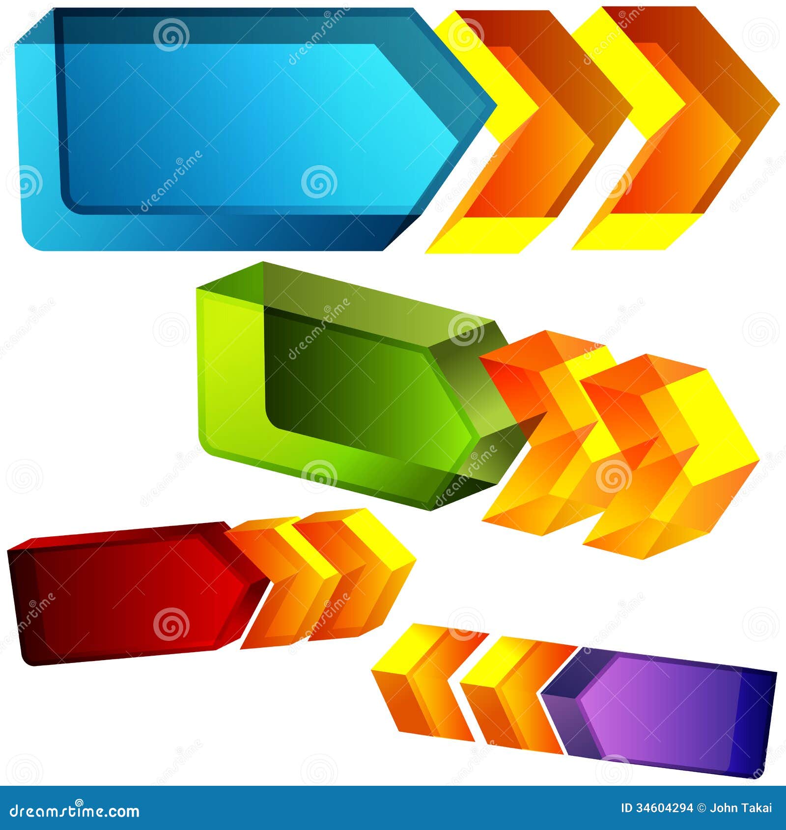 3d Directional Arrows stock vector. Illustration of blue - 34604294