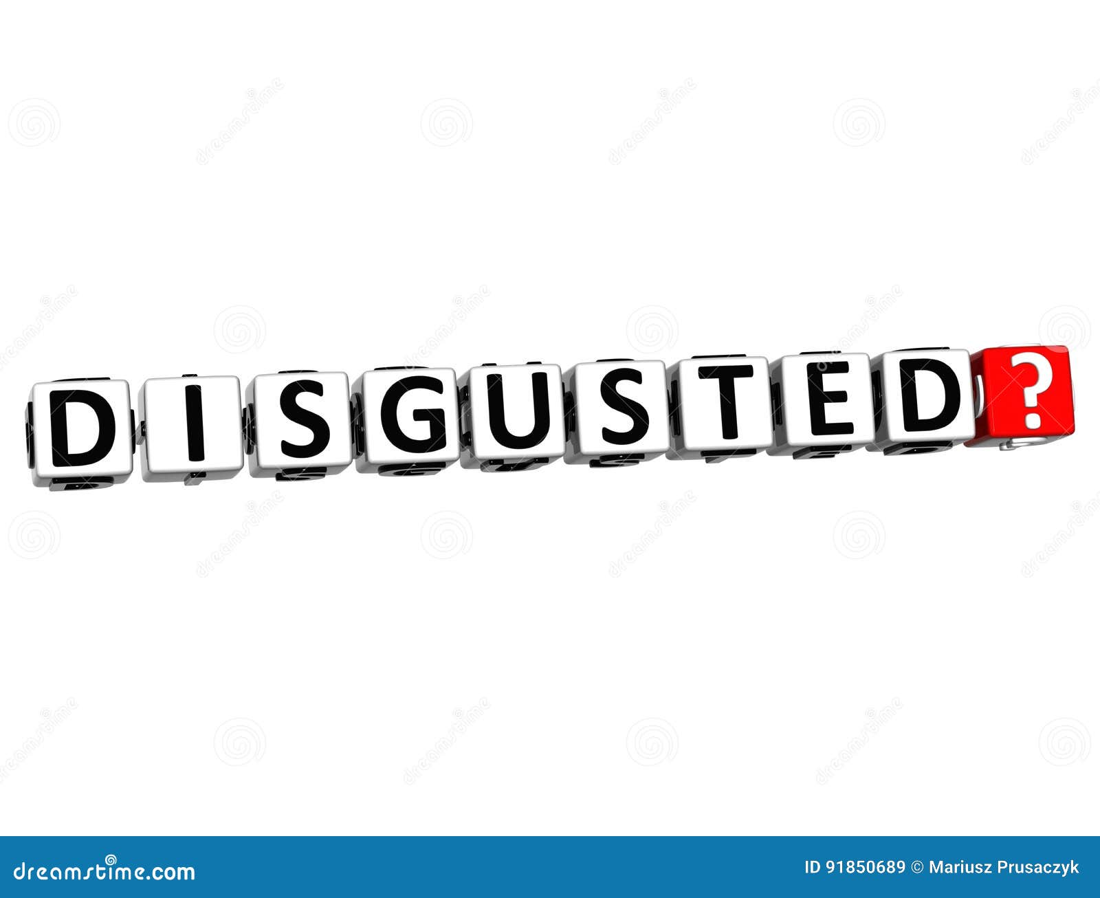 3D Disgusted Button Click Here Block Text Stock Illustration ...
